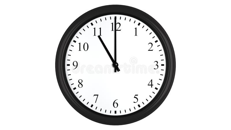 Realistic 3D Clock Set at 11 O Clock Stock Illustration - Illustration ...