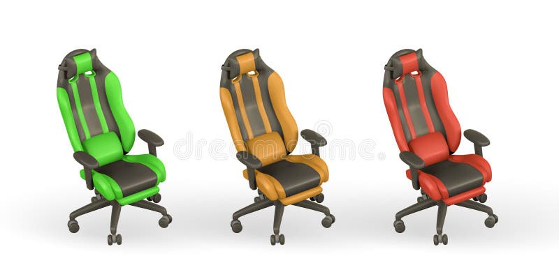 Realistic 3d Computer Game Chair in Cartoon Style. Computer Equipment ...
