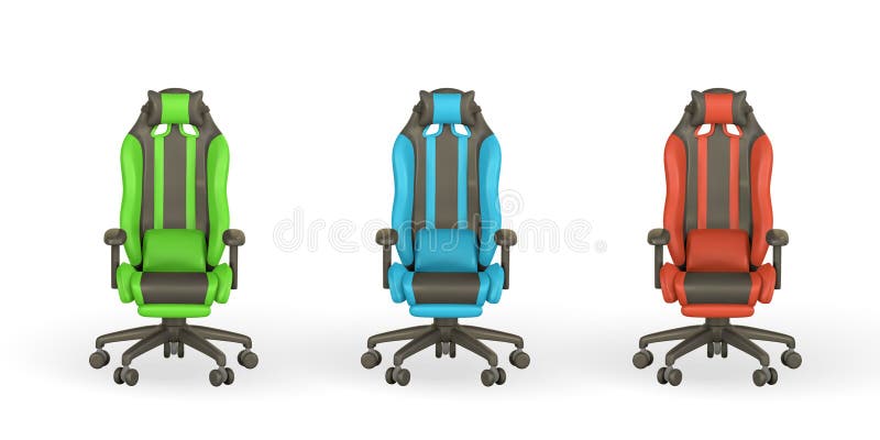 Realistic 3d Computer Game Chair in Cartoon Style. Computer Equipment ...