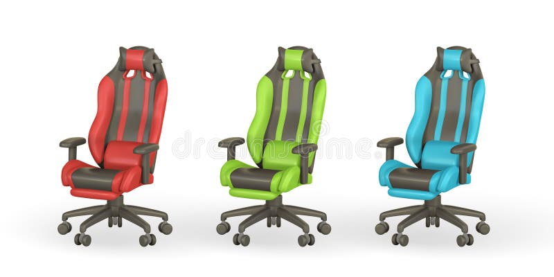 Realistic 3d Computer Game Chair in Cartoon Style. Computer Equipment ...