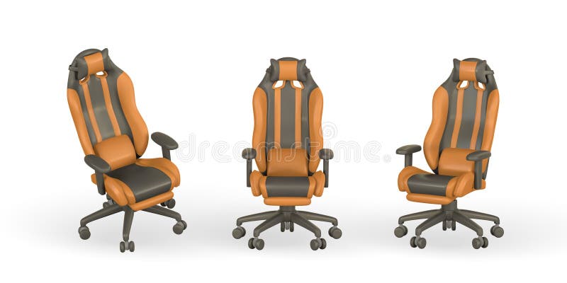 Realistic 3d Computer Game Chair in Cartoon Style. Computer Equipment ...