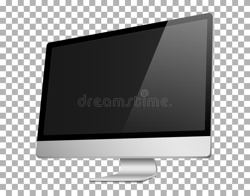 Realistic 3D Computer Right View, With A Black Screen, Isolated On A ...