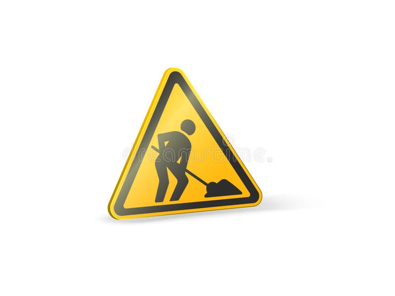 Realistic 3D Construction Warning Sign Vector Stock Vector ...