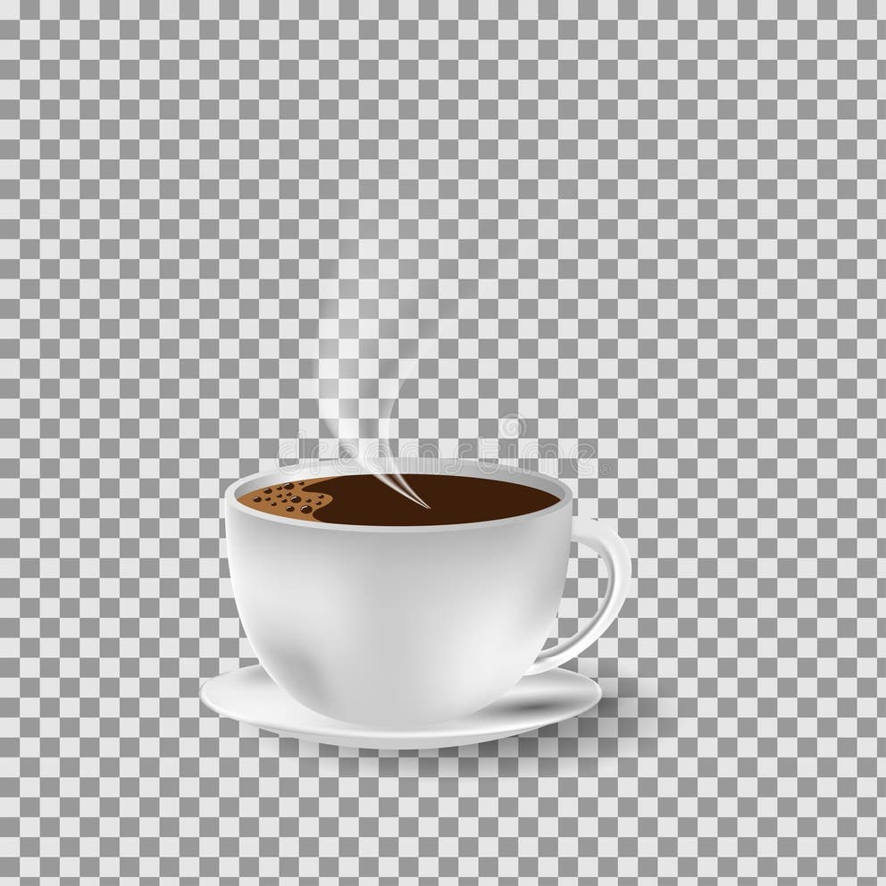 Realistic Cup Coffee Smoke Transparent Background Stock Illustrations ...