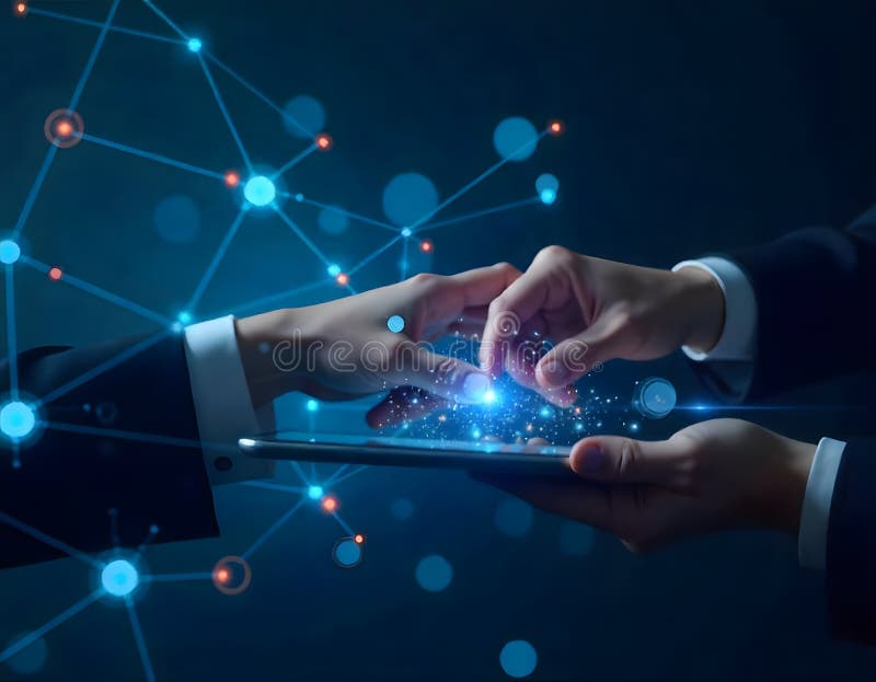 Realistic 3d Cyber Security. Business Using Tablet Technology and Icon ...