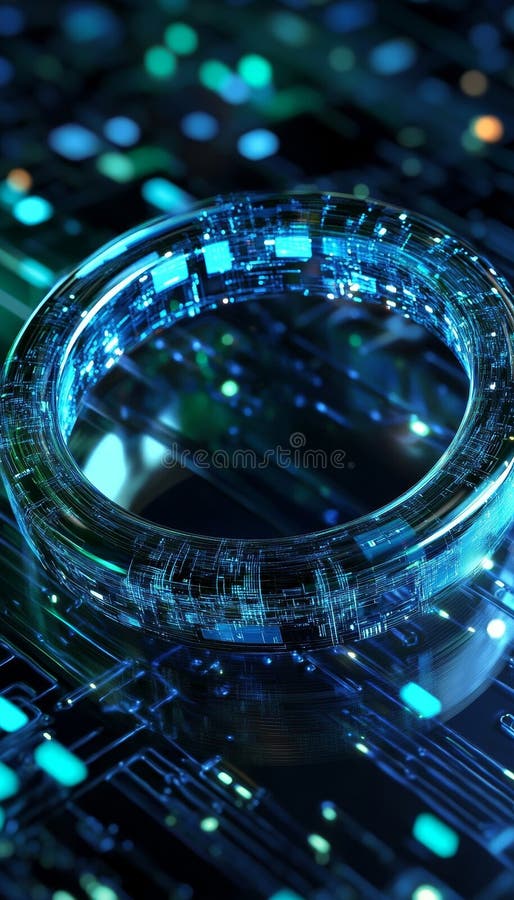 Realistic 3d Cyber Technology Background Featuring Digital Connections ...