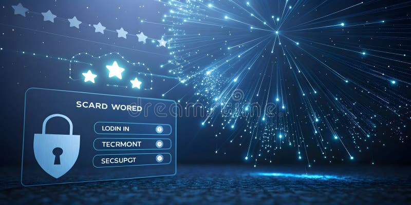 Secure Cyber Security Network with Padlock Icon, Cybersecurity and ...