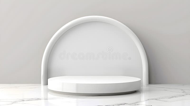 Cylinder Pedestal Podiumin Semi Circle Backdrop Stock Illustrations – 3 ...