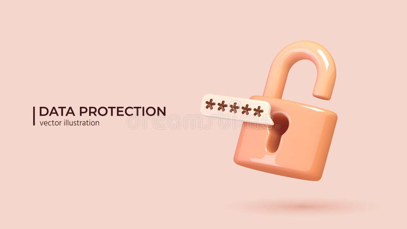 Realistic 3d Design of Padlock, Lock with Password. the Personal Data ...