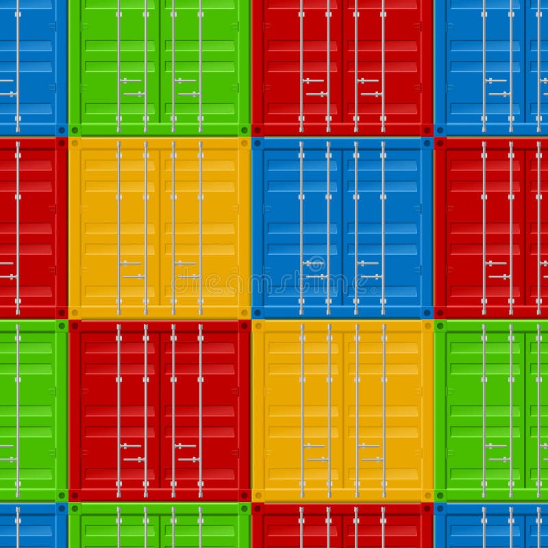 Realistic 3d Detailed Cargo Container Seamless Pattern Background ...