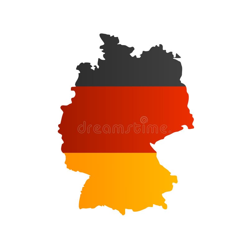 Realistic 3d Detailed Germany Flag on a Map Shape. Vector Stock Vector ...