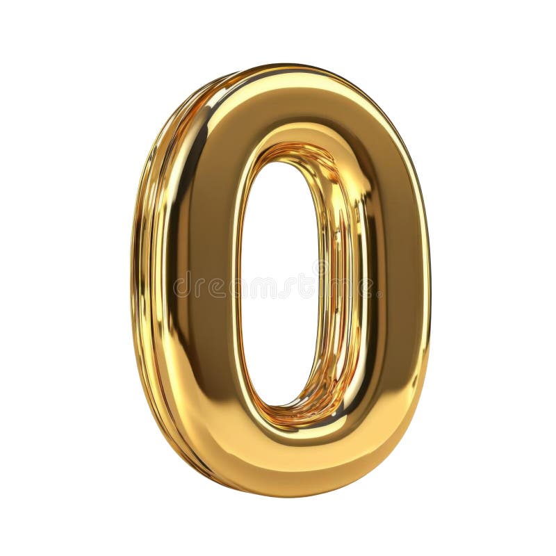 Realistic 3d Detailed Golden Number 0 Stock Photo - Illustration of ...