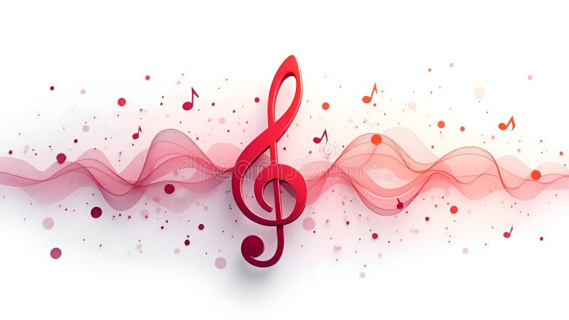 Musical Notes Red Abstract Background Illustration on White Stock ...