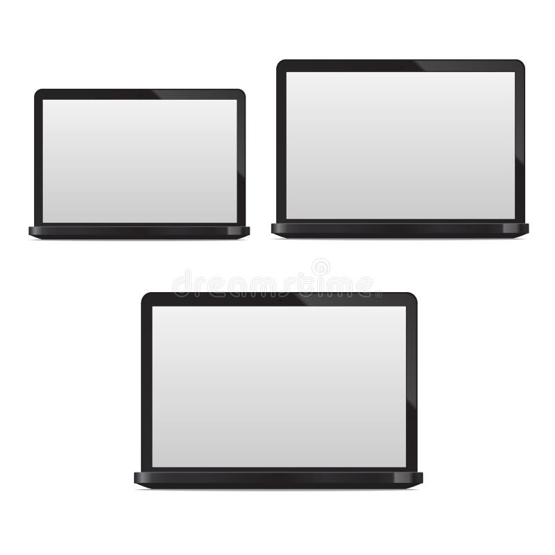 Realistic 3d Detailed Laptop Computer PC Set. Vector Stock Vector ...