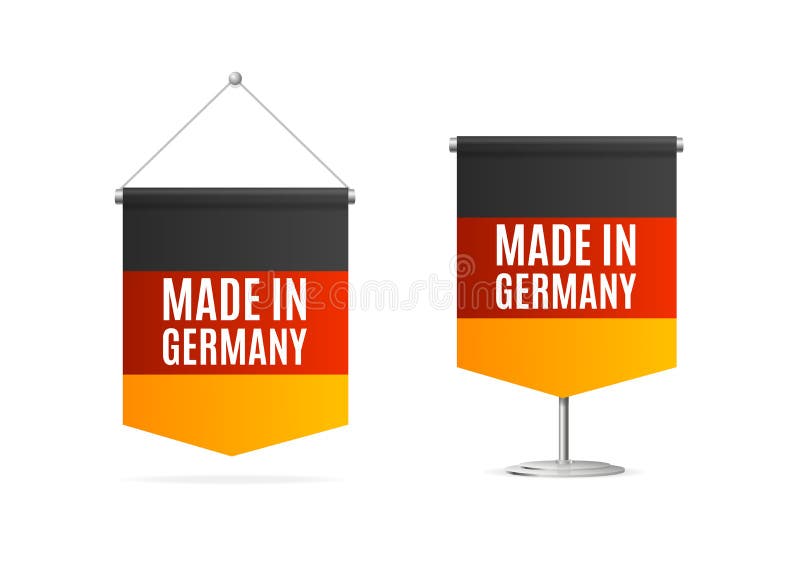Realistic 3d Detailed Made in Germany Concept Flag Banner Set. Vector ...