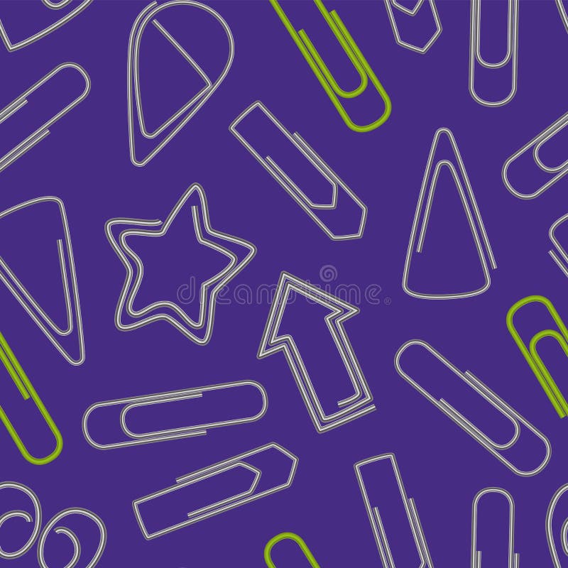Realistic 3d Detailed Metal Paper Clips Seamless Pattern Background ...
