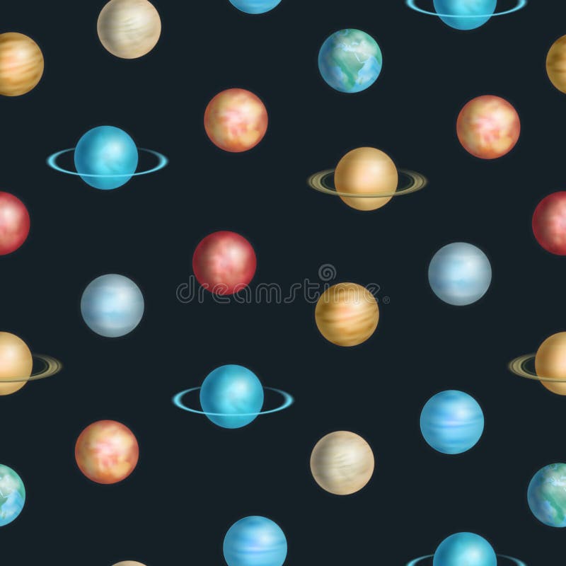 Realistic 3d Detailed Solar System Planet Seamless Pattern Background ...