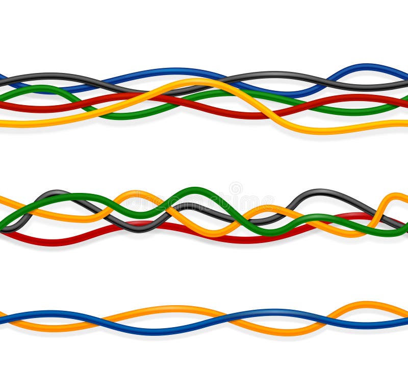 Realistic 3d Detailed Wire Cable Color Set. Vector Stock Vector ...