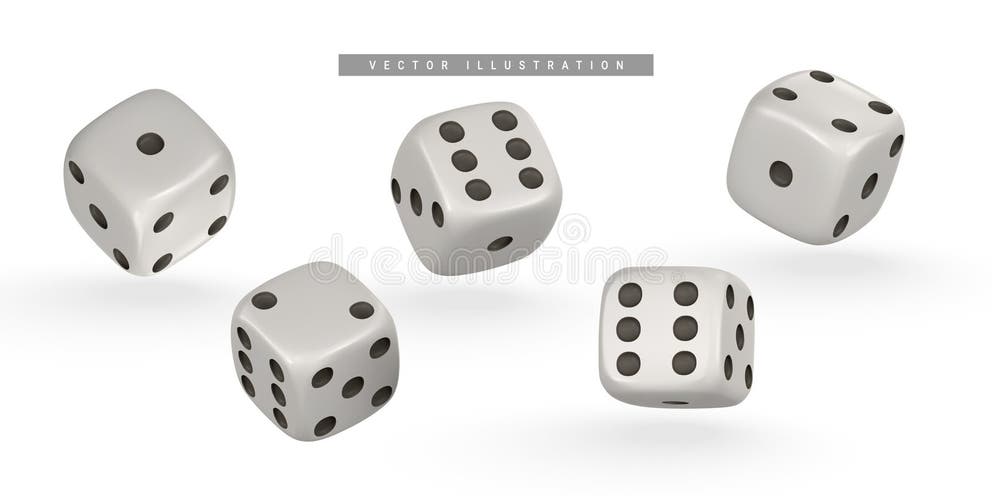 Realistic 3d Dice from Different Sides. Casino Game Concept Stock ...