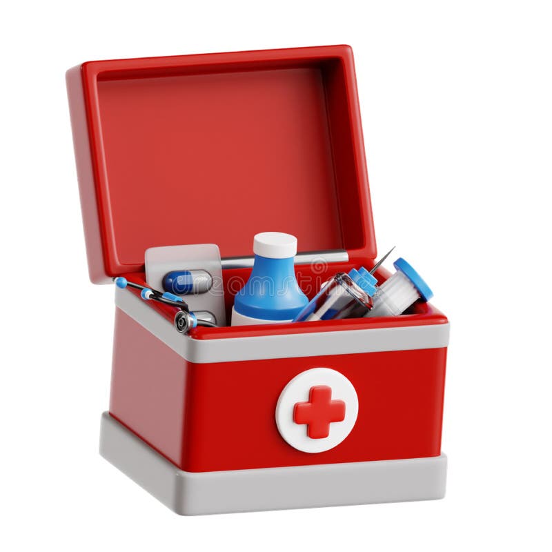 First aid kit 3D Icon stock illustration. Illustration of emergency ...