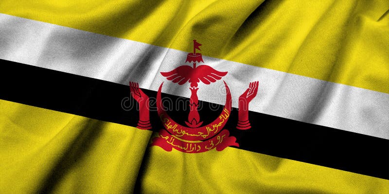 3D Flag of Brunei satin stock illustration. Illustration of holiday ...