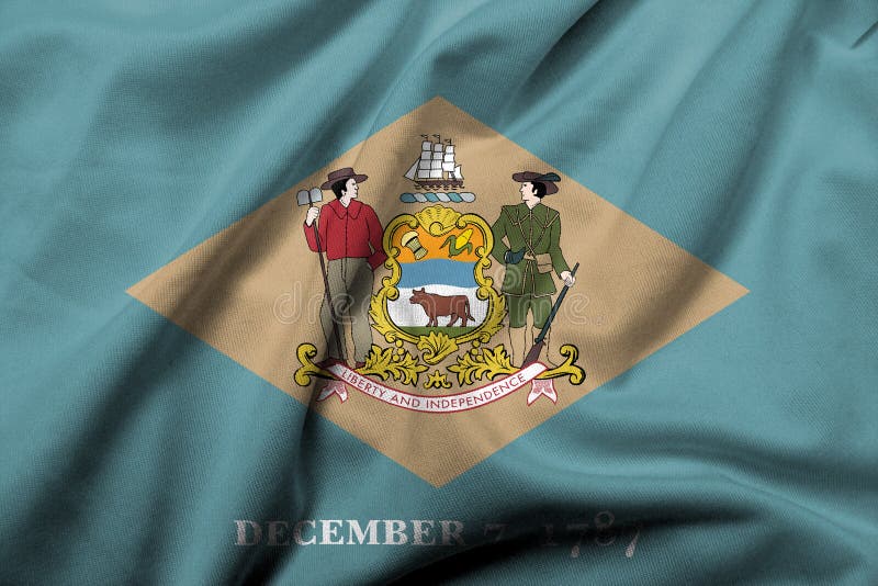 3D Flag of Delaware satin stock illustration. Illustration of flags ...
