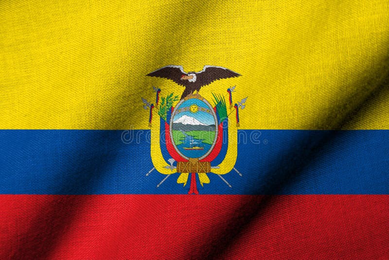 3D Flag of Ecuador waving stock illustration. Illustration of ...