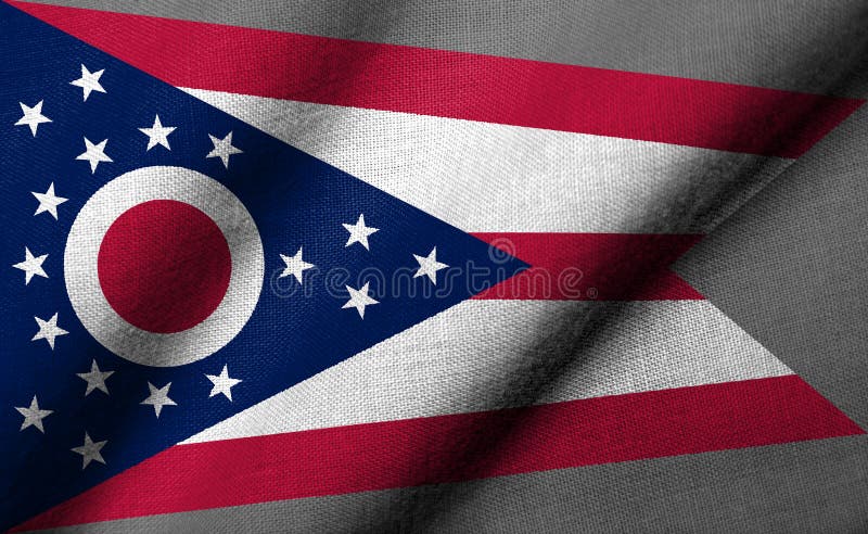 3D Flag of Ohio waving stock illustration. Illustration of flags ...
