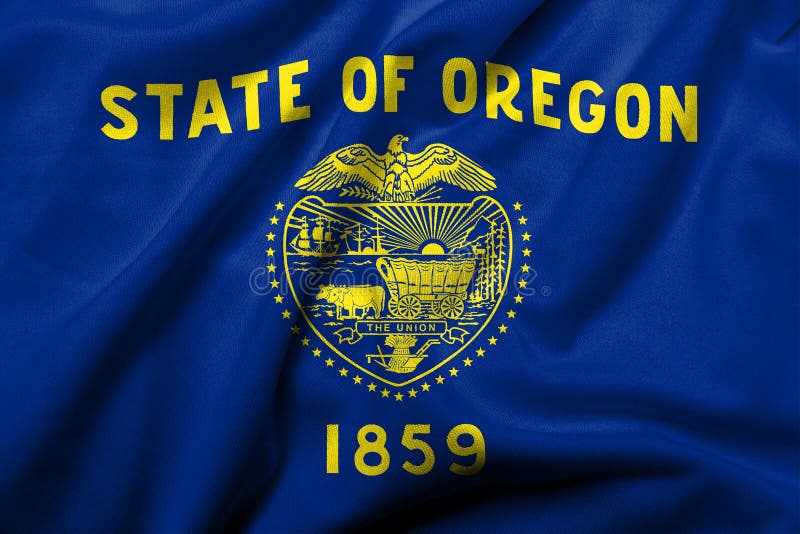 3D Flag of Oregon satin stock illustration. Illustration of nation ...