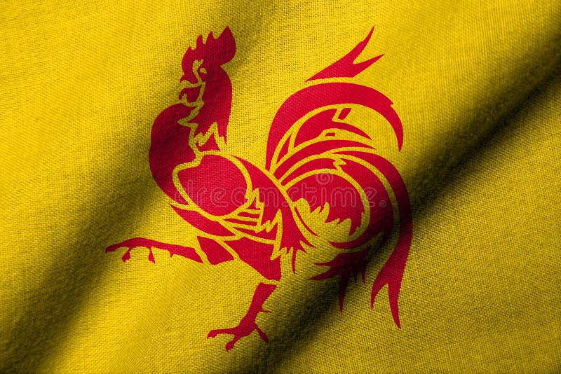 3D Flag of Wallonia waving stock illustration. Illustration of emblem ...