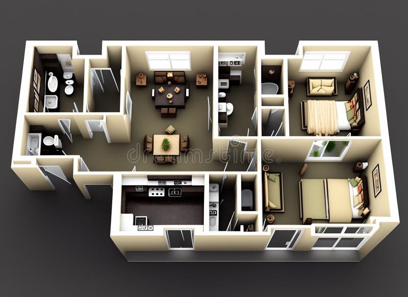 Ai Generative Realistic 3D Floor Plans for Seamless Apartment and House ...