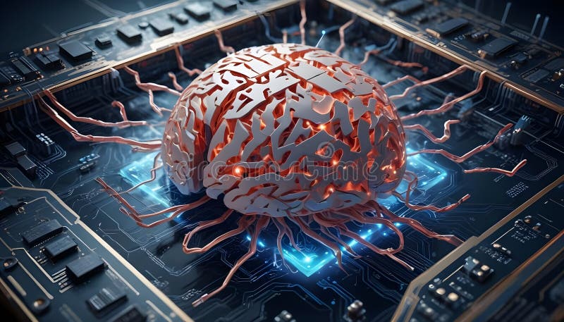 Realistic 3D Fusion of Brain and Computer - Biological Computing - Neuro Processors - AI and AGI ...