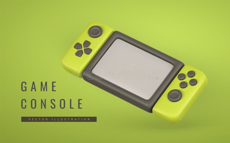Realistic 3d Game Console in Cartoon Style. Pocket Device for Video ...