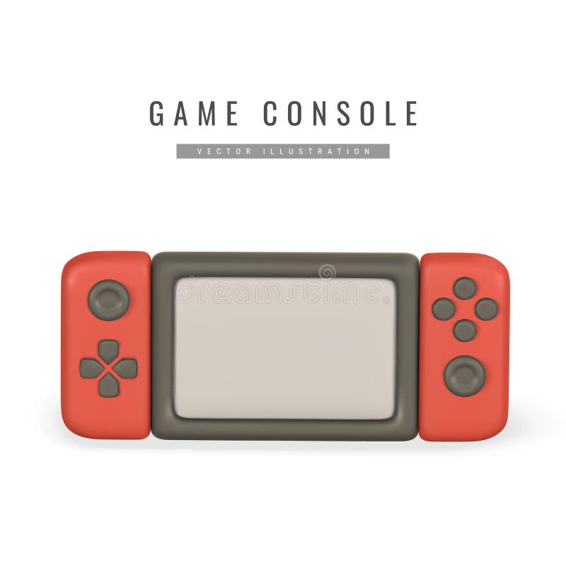 Realistic 3d Game Console in Cartoon Style. Pocket Device for Video ...