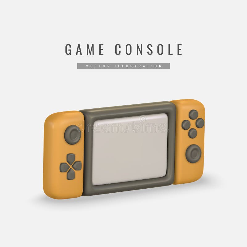 Realistic 3d Game Console in Cartoon Style. Pocket Device for Video ...
