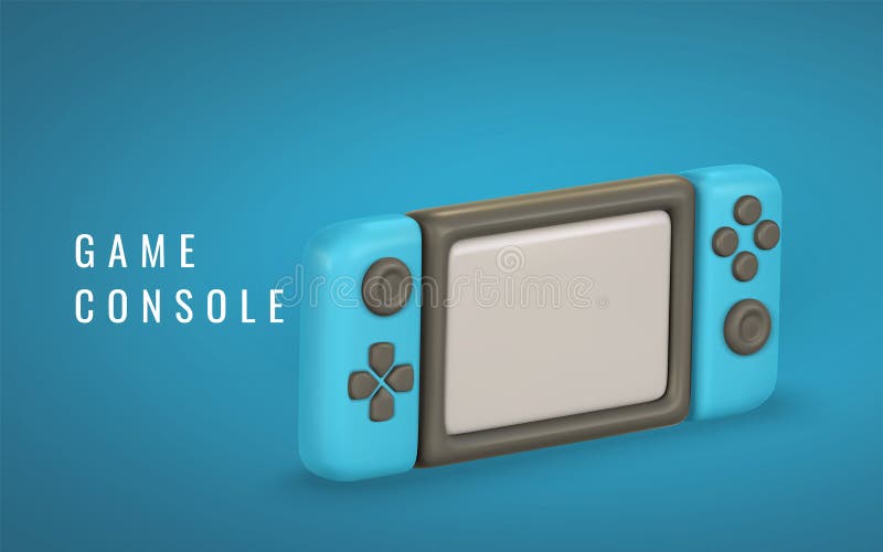Realistic 3d Game Console in Cartoon Style. Pocket Device for Video ...