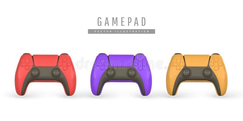 Realistic 3d Game Pad in Cartoon Style. Game Stick, Controller, Video ...
