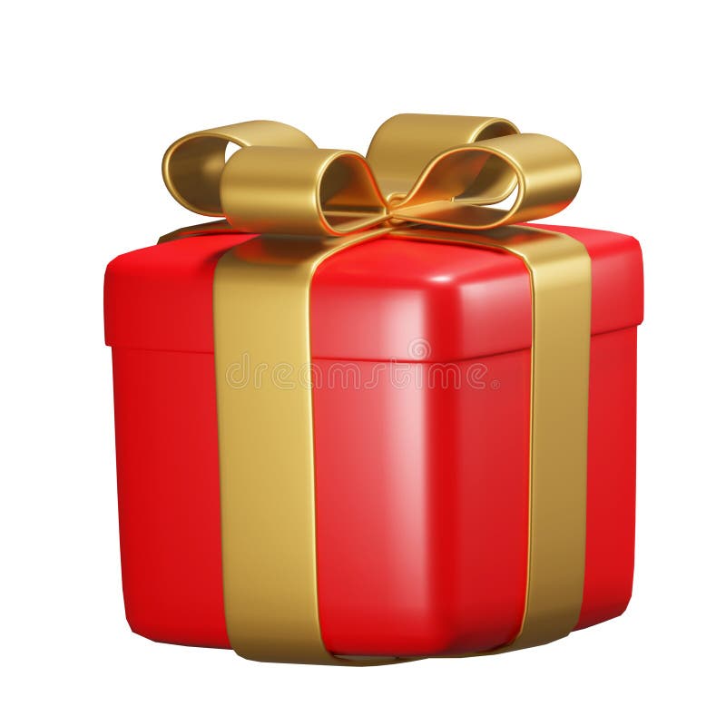 Realistic 3D Gift Box on White Background Stock Illustration ...