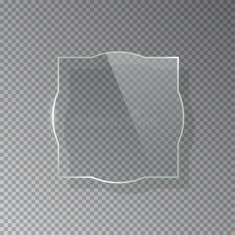 Realistic 3d Glass Frame Isolated on Grey Transparent Background ...