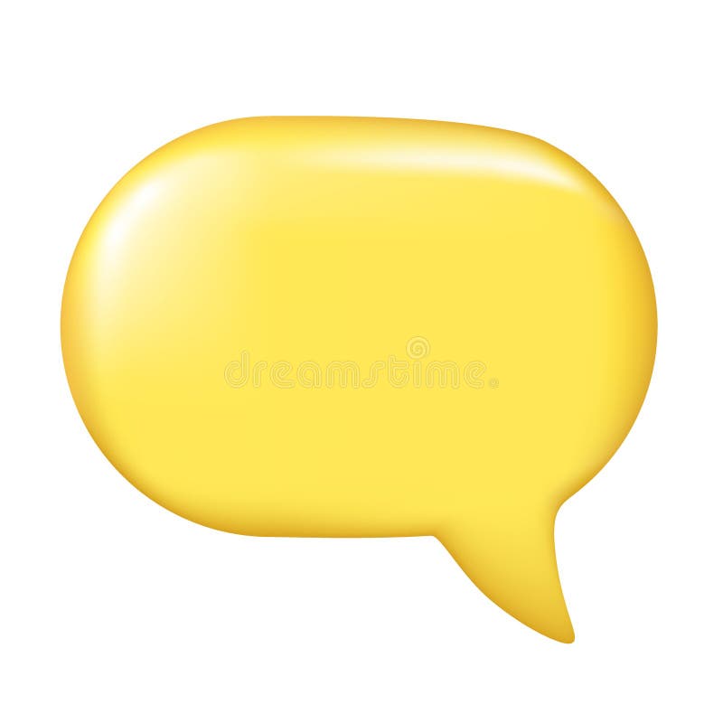 Realistic 3d Glossy Speech Bubble Text, Message Box, Chatting Box ...