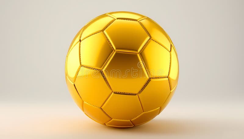 Realistic 3D Gold Soccer Ball Rendering Stock Illustration ...