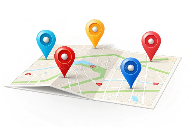 3D Realistic Location Map Pin Gps Pointer Markers Illustration for ...
