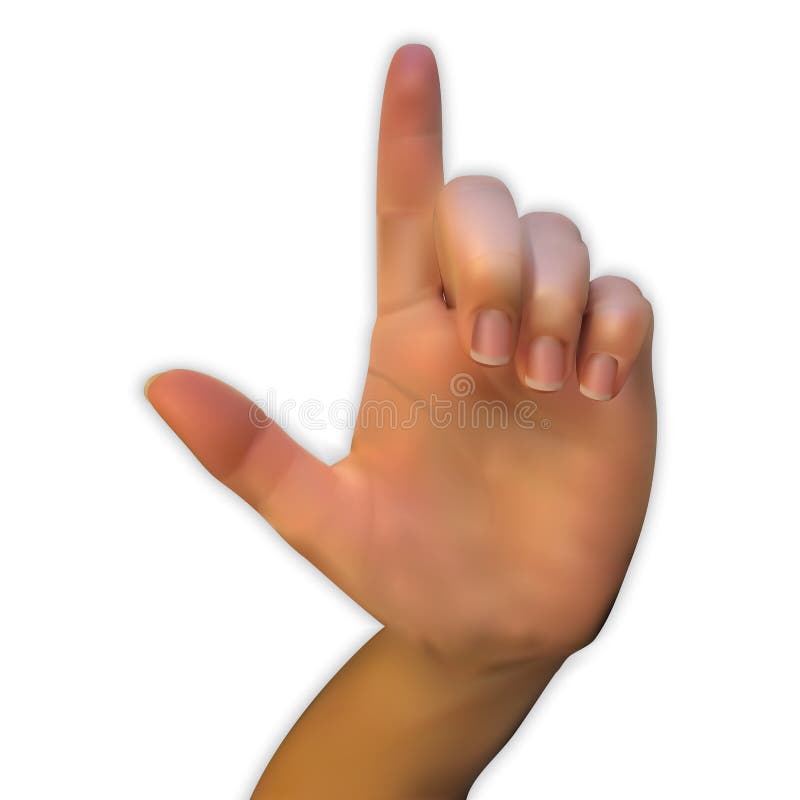 A Realistic 3D Hand of a Person Looking at the Palm with a Pointing ...