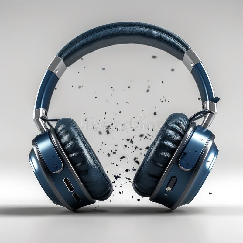 Realistic 3D Headphones on White Background. Headphones Isolated Mockup ...