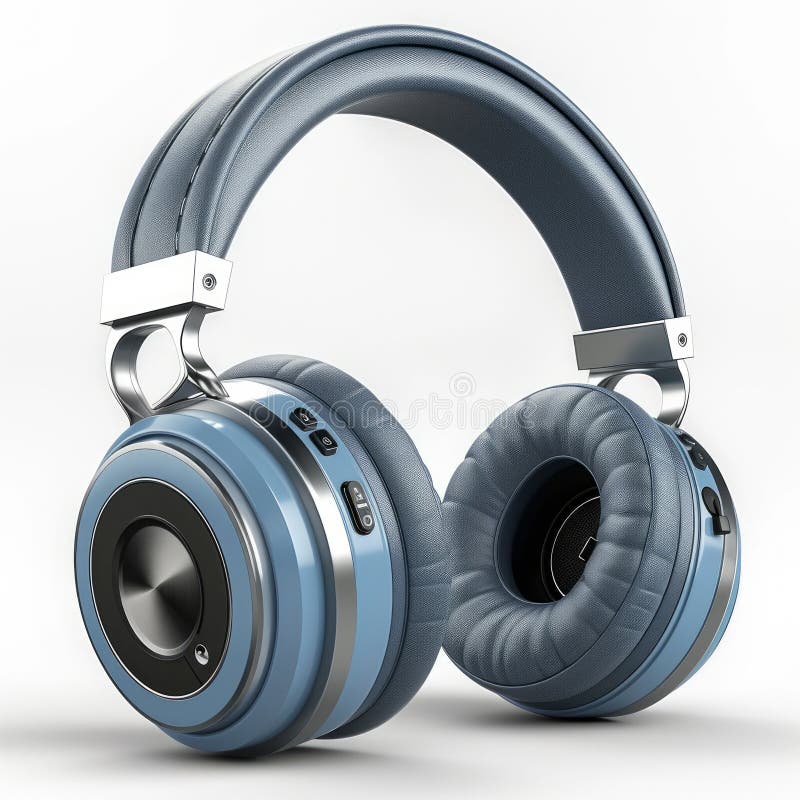 Realistic 3D Headphones on White Background. Headphones Isolated Mockup ...