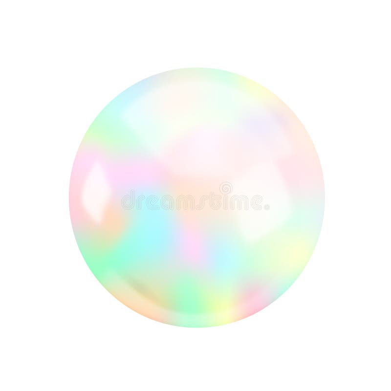 Realistic 3d Holographic Rainbow Sphere. Vector Glossy Gradient Ball ...