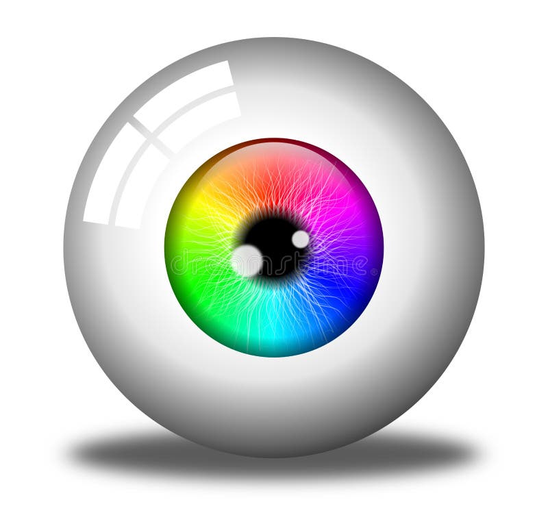 Realistic 3d Human Eye, Colorful Spectrum Stock Illustration ...