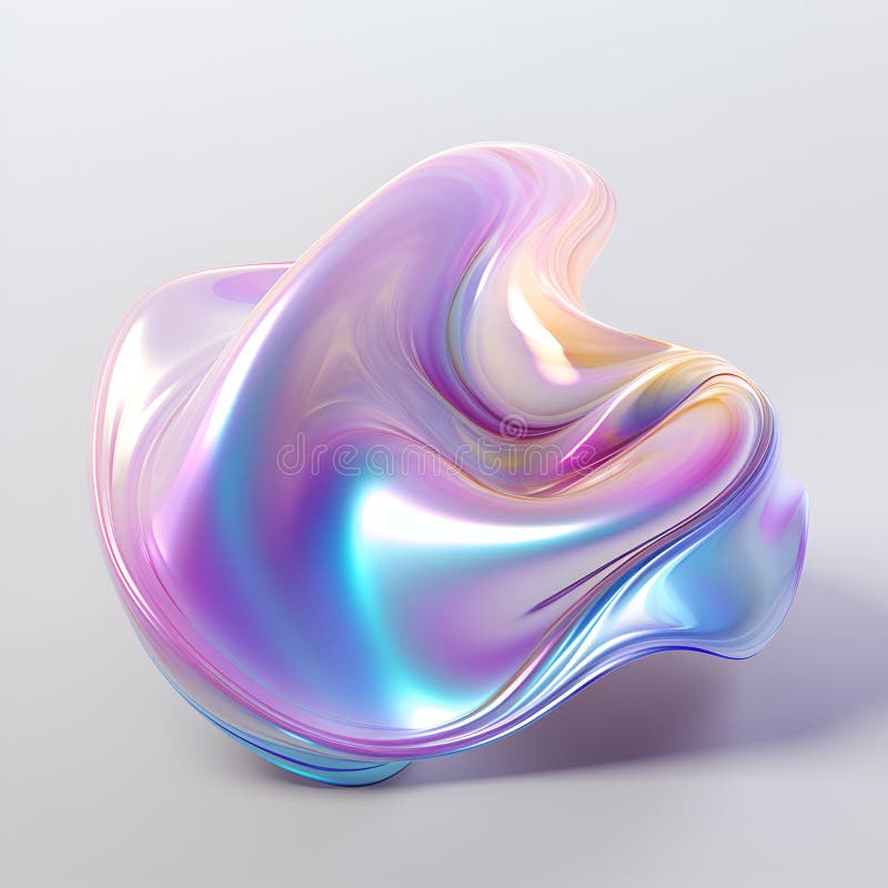 Realistic 3D Illustration of the Abstract Morphing Iridescent Orb ...