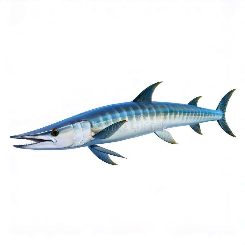 Realistic 3d Illustration of a Great Barracuda Swimming Underwater ...