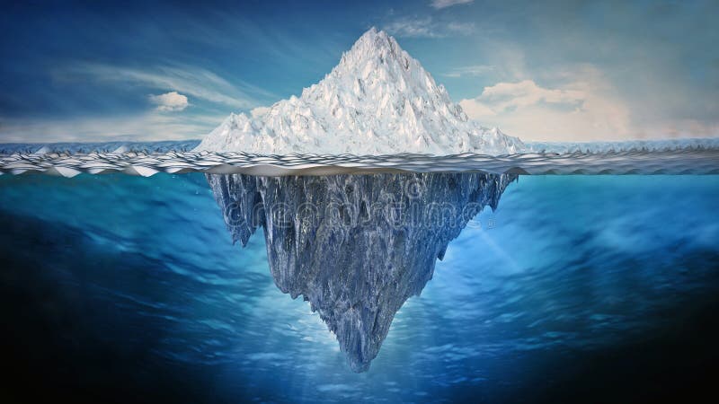 Realistic 3D Illustration of an Iceberg. 3D Illustration Stock ...